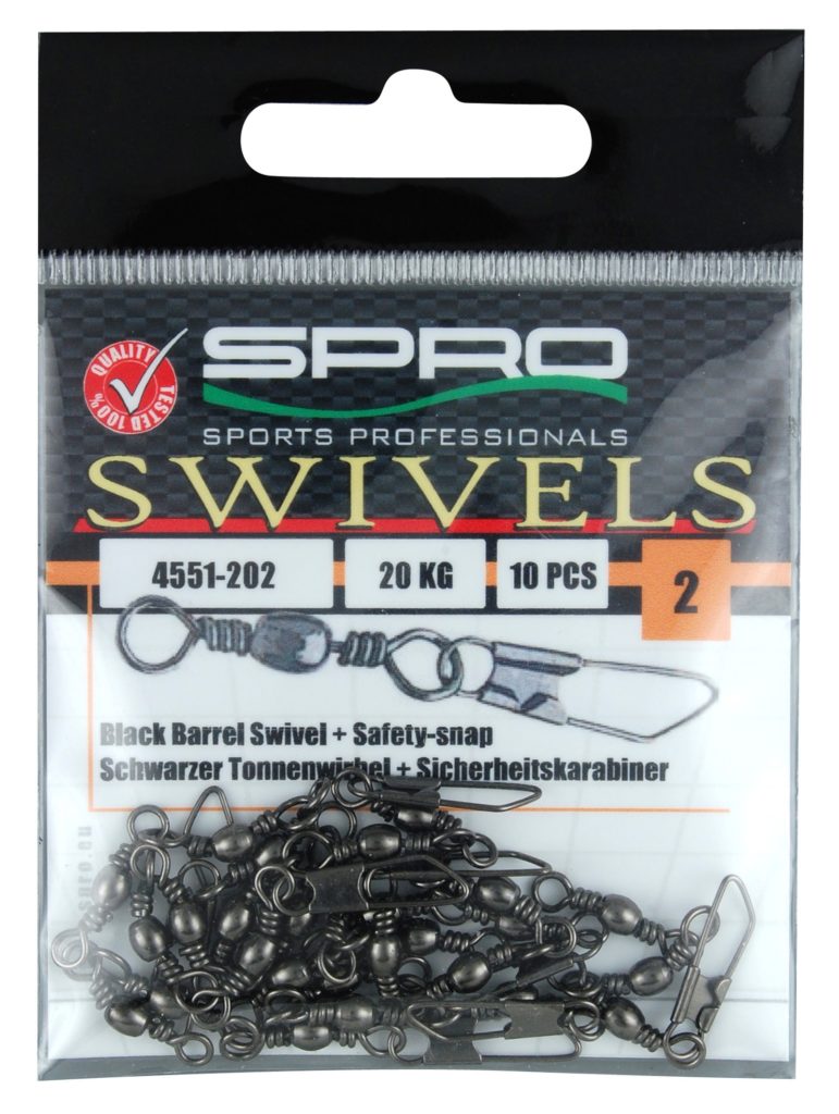 SPRO Barrel Swivel with Safety Snap - Green Blue Outdoors